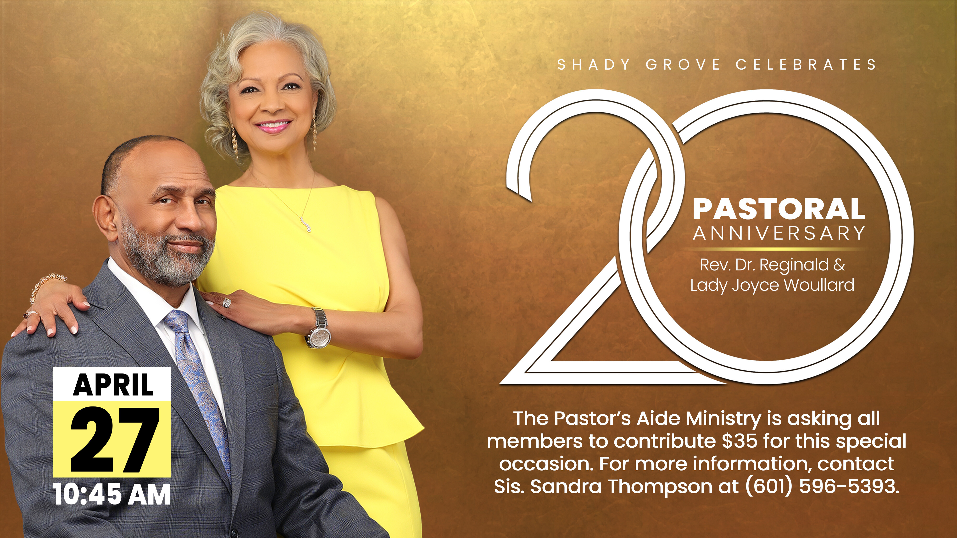 20th Pastoral Anniversary Celebration | Articles | Shady Grove Baptist ...