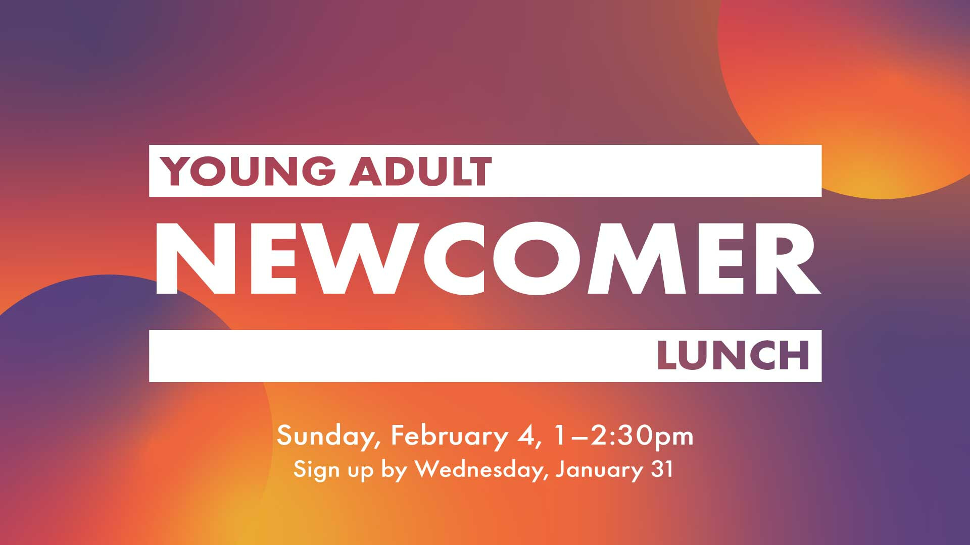 Young Adult Newcomer Lunch | The Vineyard Church