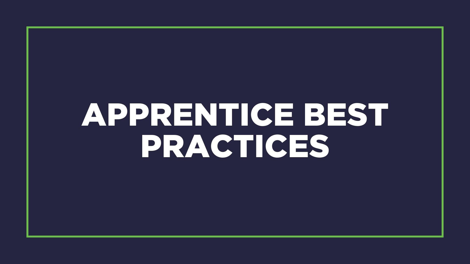 Apprentice Best Practices | Articles | Bent Tree Bible Fellowship