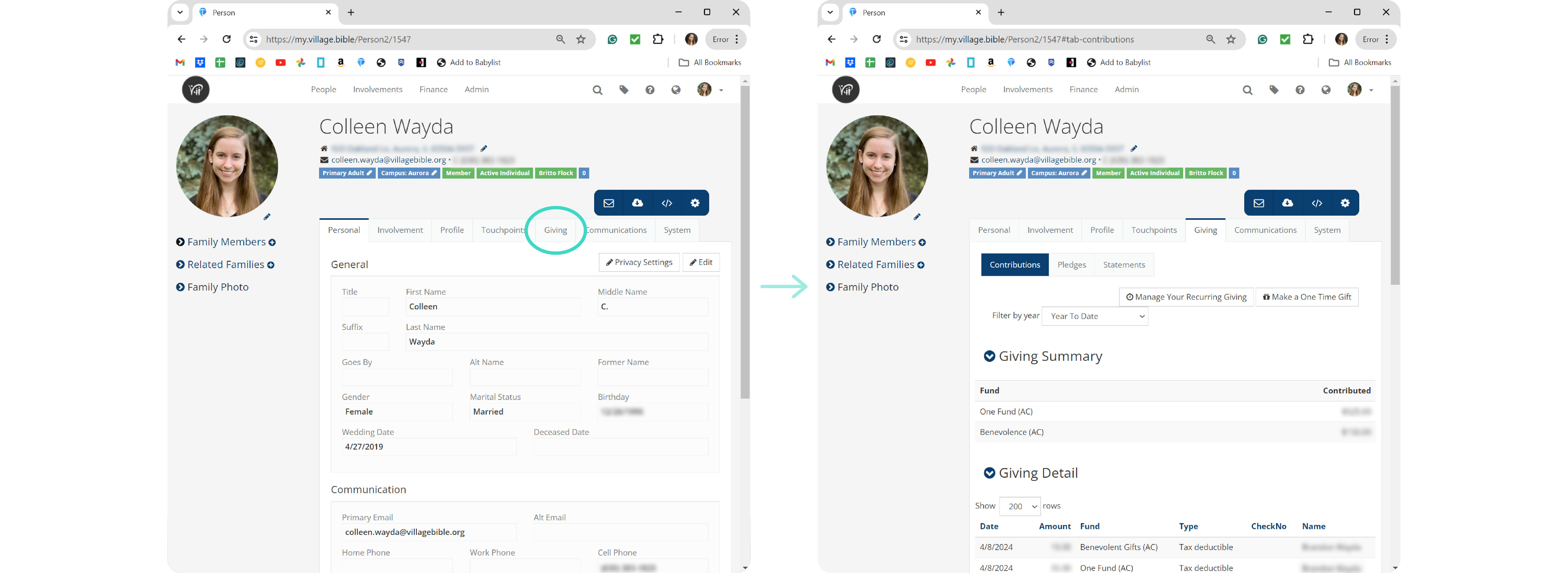Accessing Your Giving Statement | Village Bible Church
