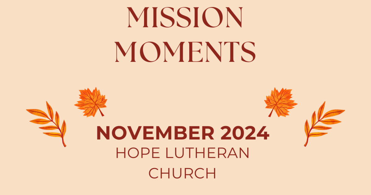November 2024 Newsletter | Articles | Hope Lutheran Church