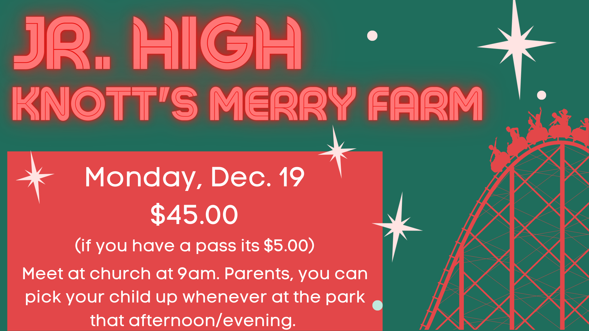 Jr. High Knott's Merry Farm | St. John's Lutheran Church of Orange