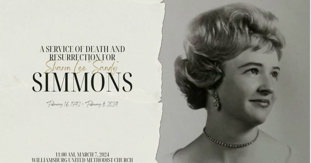 A Service of Death and Resurrection for Sharon Lee "Sandy" Simmons ...