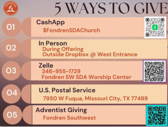 Give | Fondren SDA Church