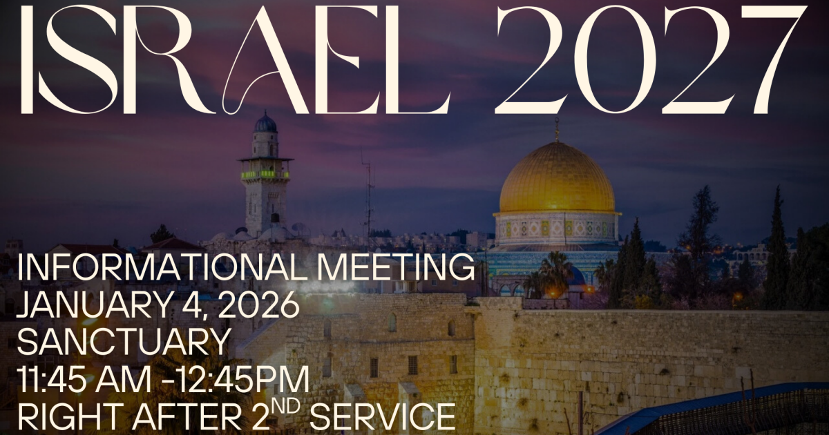 Israel 2027 Info Meeting | Grace Chapel Castle Rock