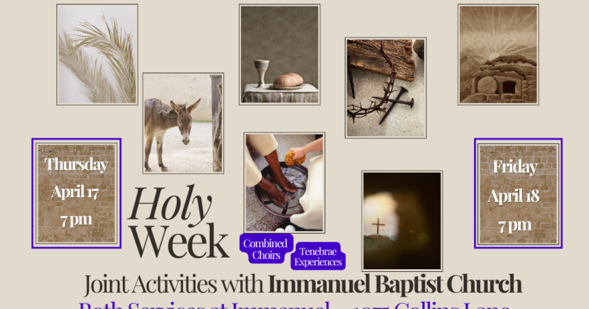 Holy Week Activities | First Baptist Church | Frankfort