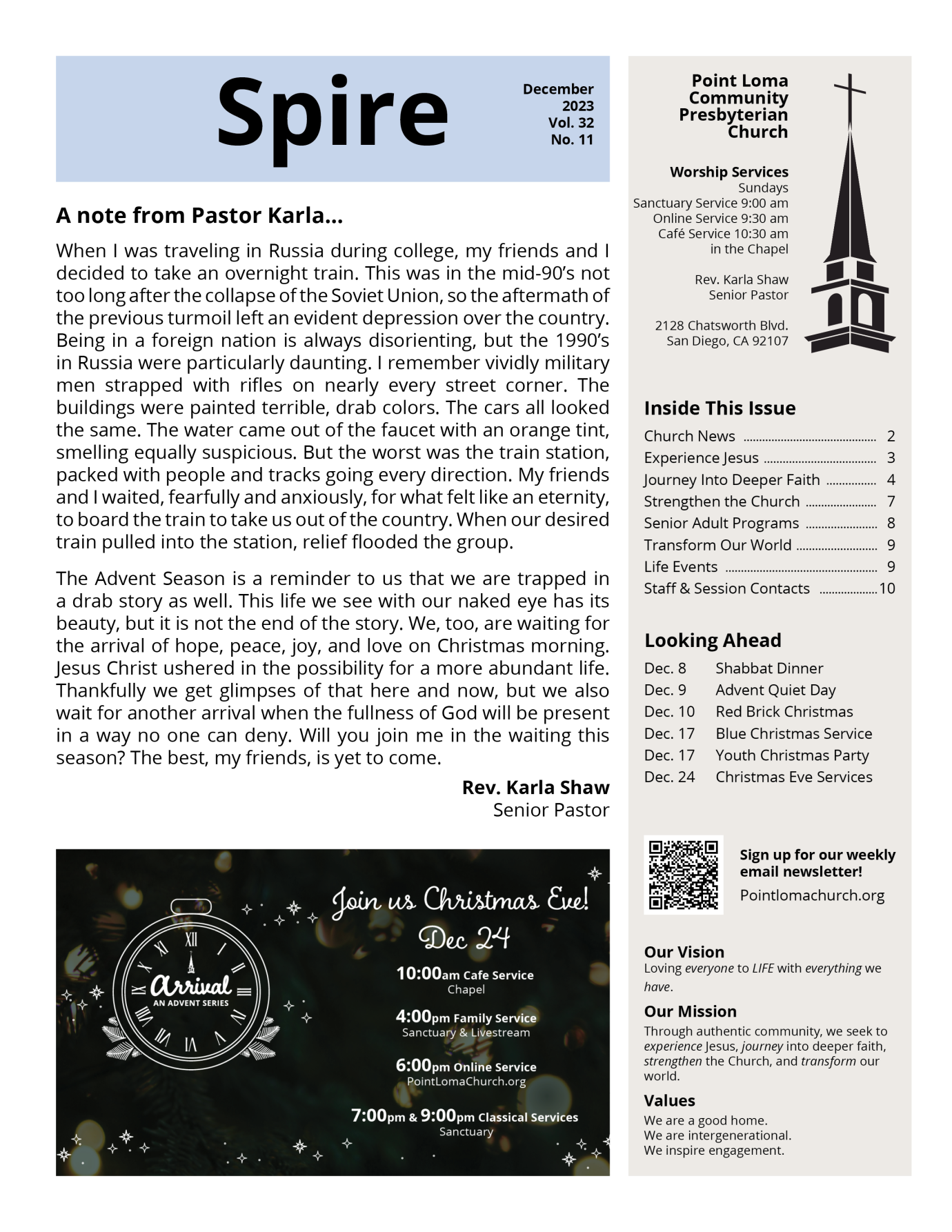 Spire Newsletter | Point Loma Community Presbyterian Church