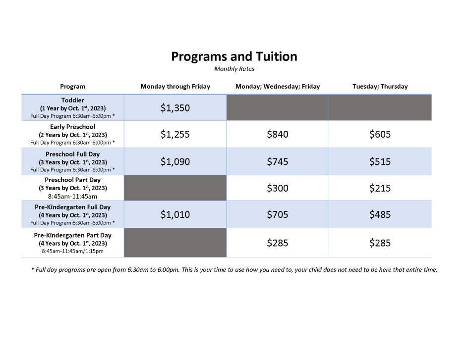 Child Development Center- Programs | Family of Christ Lutheran Church