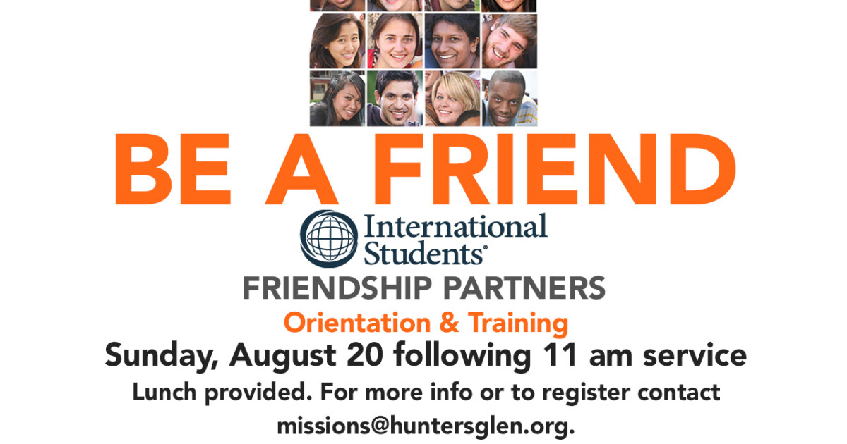 ISI Friendship Partners Orientation & Training | Hunters Glen Baptist ...