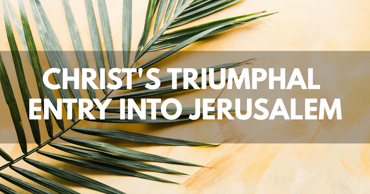 Christ's Triumphal Entry Into Jerusalem | The Deep Well Blog | Bay Life ...