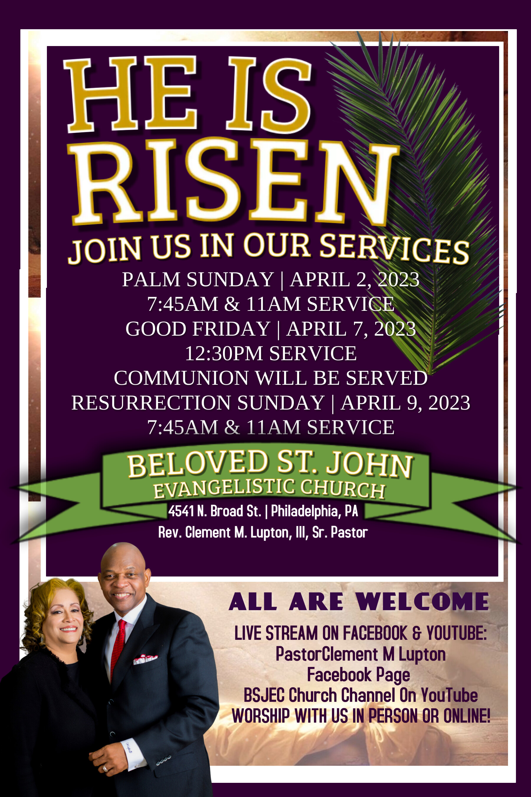 PALM SUNDAY AND HOLY WEEK SERVICES | Beloved St. John Evangelistic Church