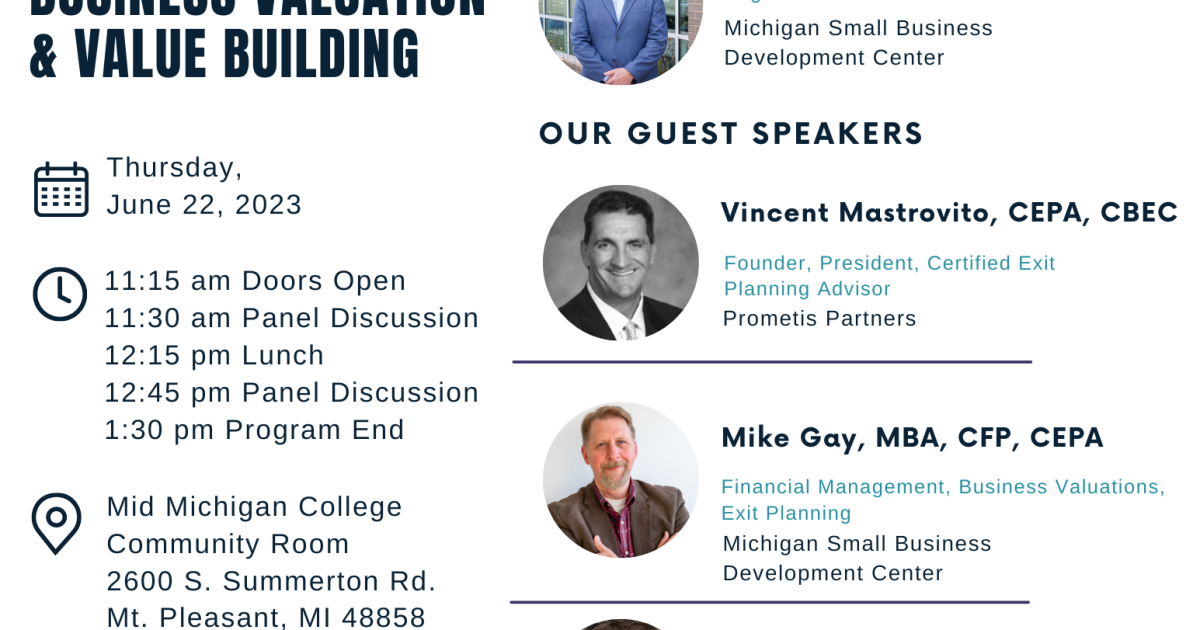 Cashing Out: Business Valuation & Value Building Panel | Middle ...