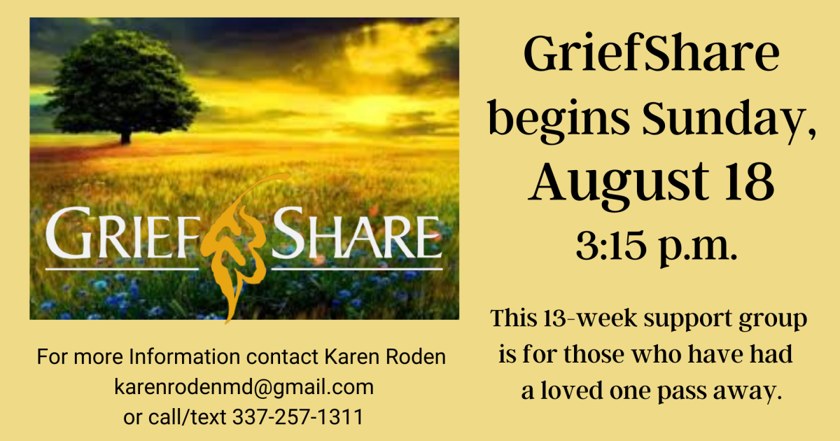 GriefShare - Grief Support Group | Asbury UMC Lafayette LA