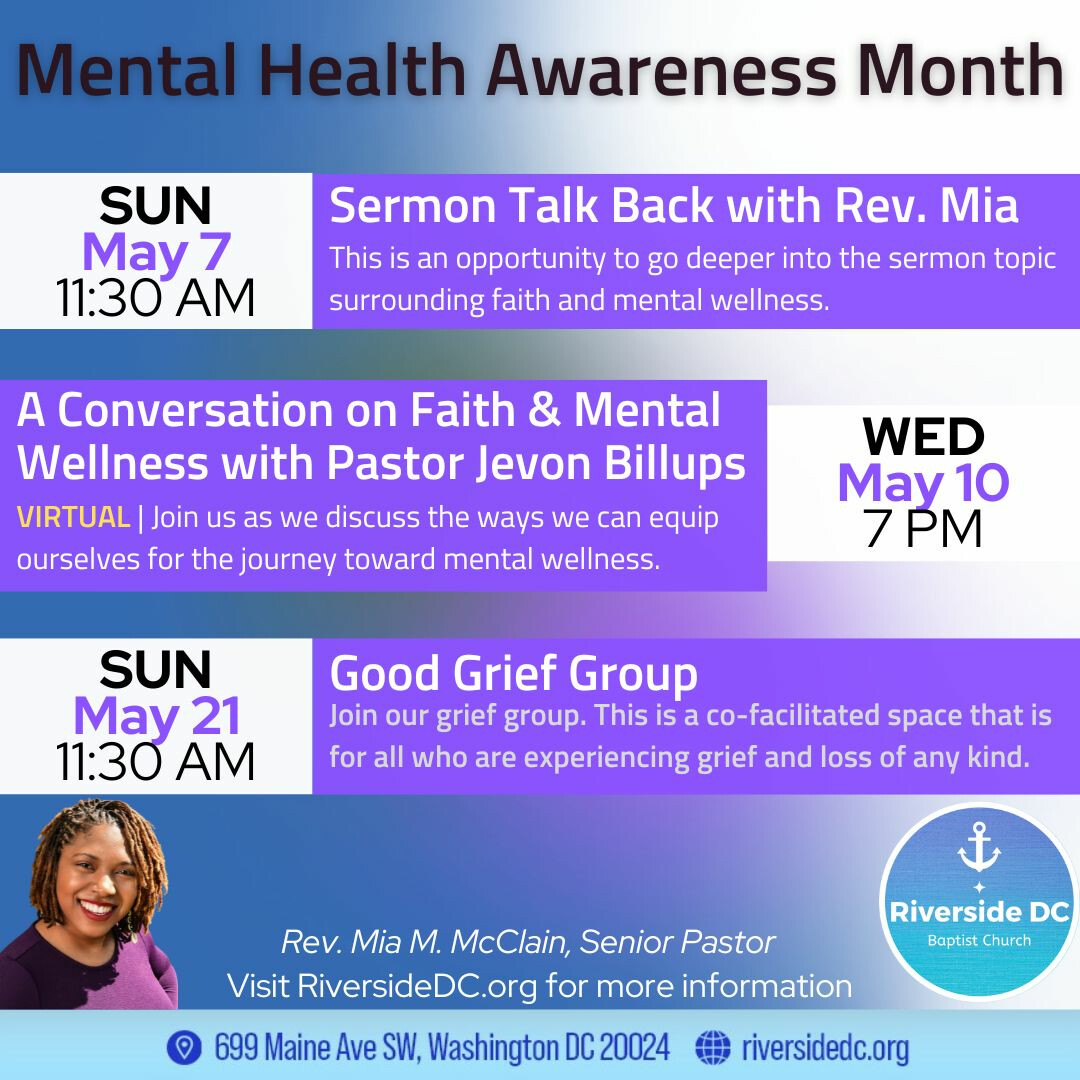 A Conversation on Faith & Mental Wellness (VIRTUAL) | Riverside Baptist ...