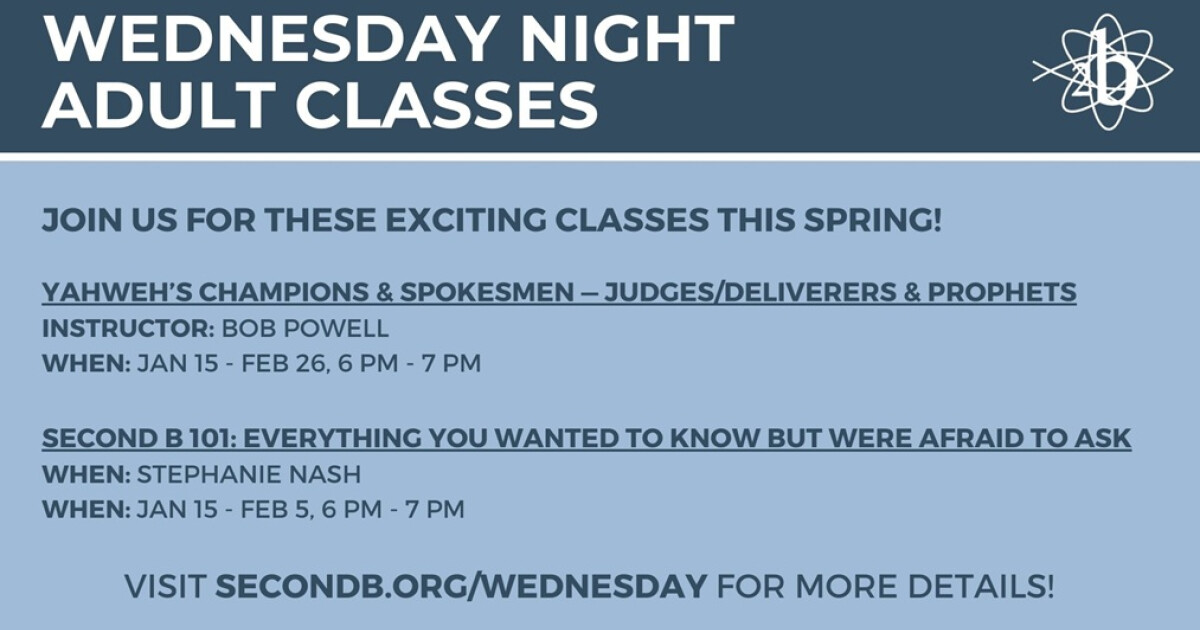 Wednesday Evening Classes | Second Baptist Church Lubbock