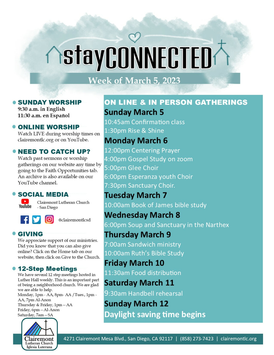 Stay Connected | Clairemont Lutheran Church