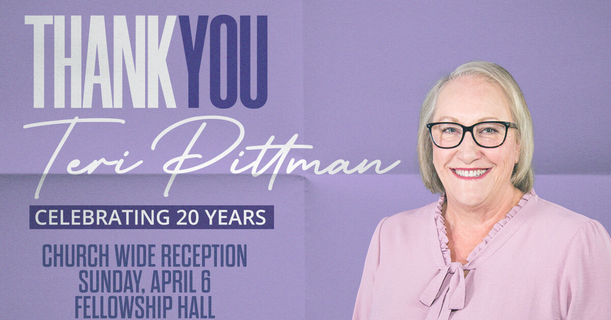Recognition of Teri Pittman | Hunters Glen Baptist Church