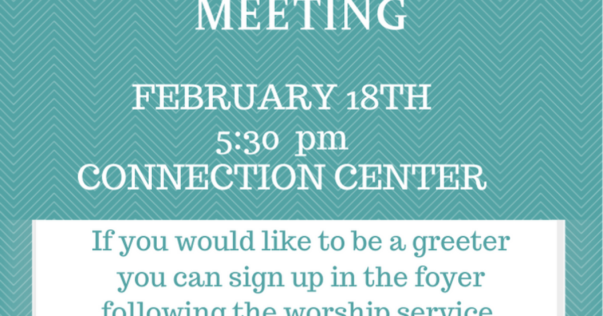 Greeter Ministry Meeting | Denman Avenue Baptist Church