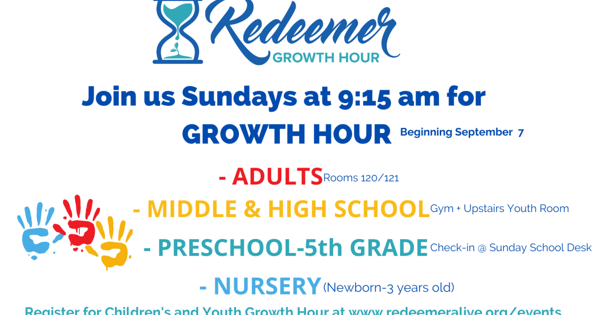 Children & Youth Growth Hour Registration 2025 | Redeemer Lutheran Church
