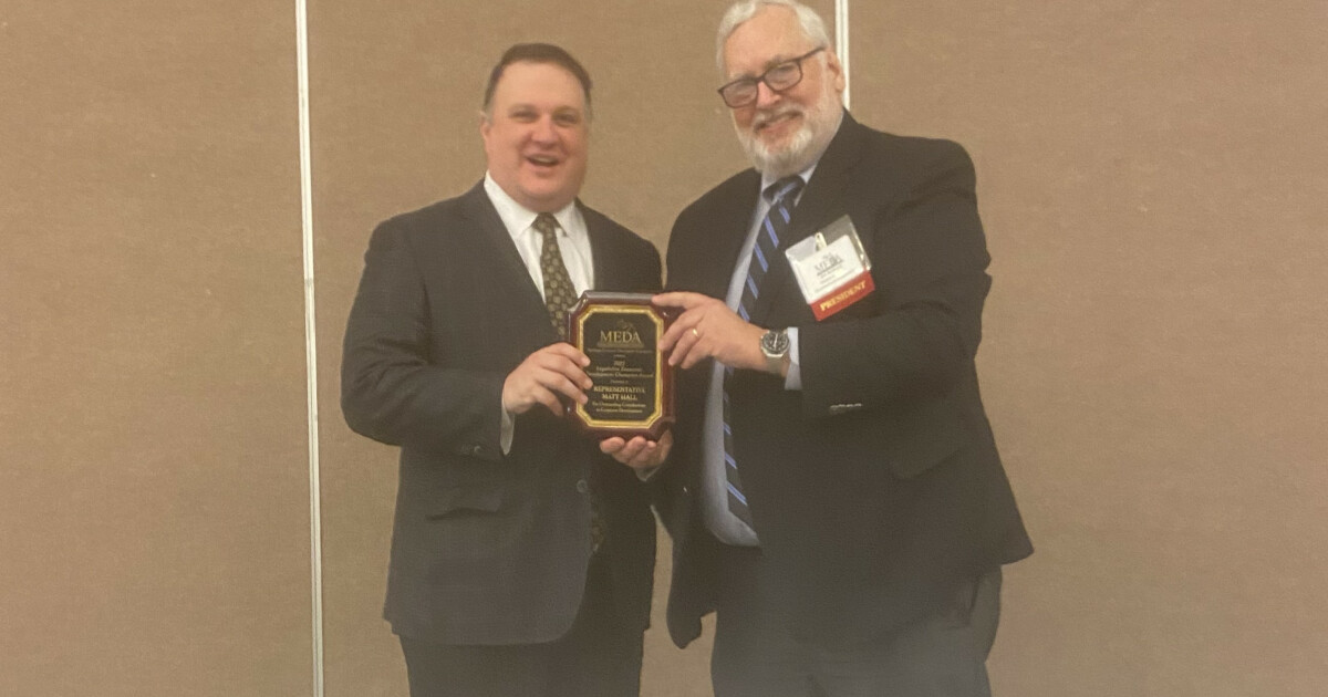 Representative Matt Hall Receives MEDA Legislative Economic Development ...