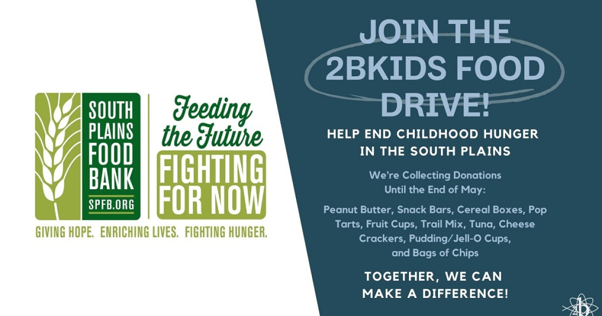 2b Kids Food Drive Benefitting South Plains Food Bank | Second Baptist ...