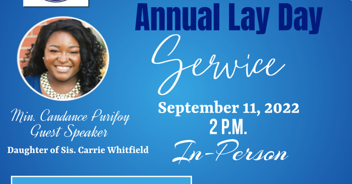 Lay Day - Sunday - In Person | Oak Grove AME, Detroit MI
