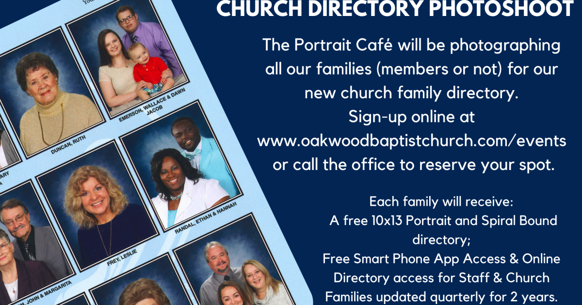 Church Directory Photo Shoot Sign-Up | Oakwood Baptist Church