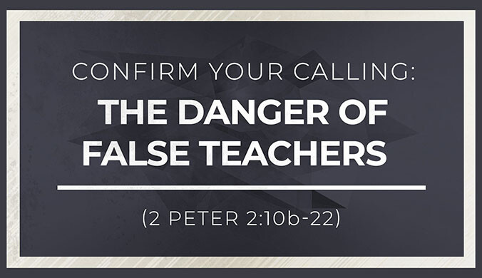 CONFIRM YOUR CALLING THE DANGER OF FALSE TEACHERS 2 PETER 210B 22