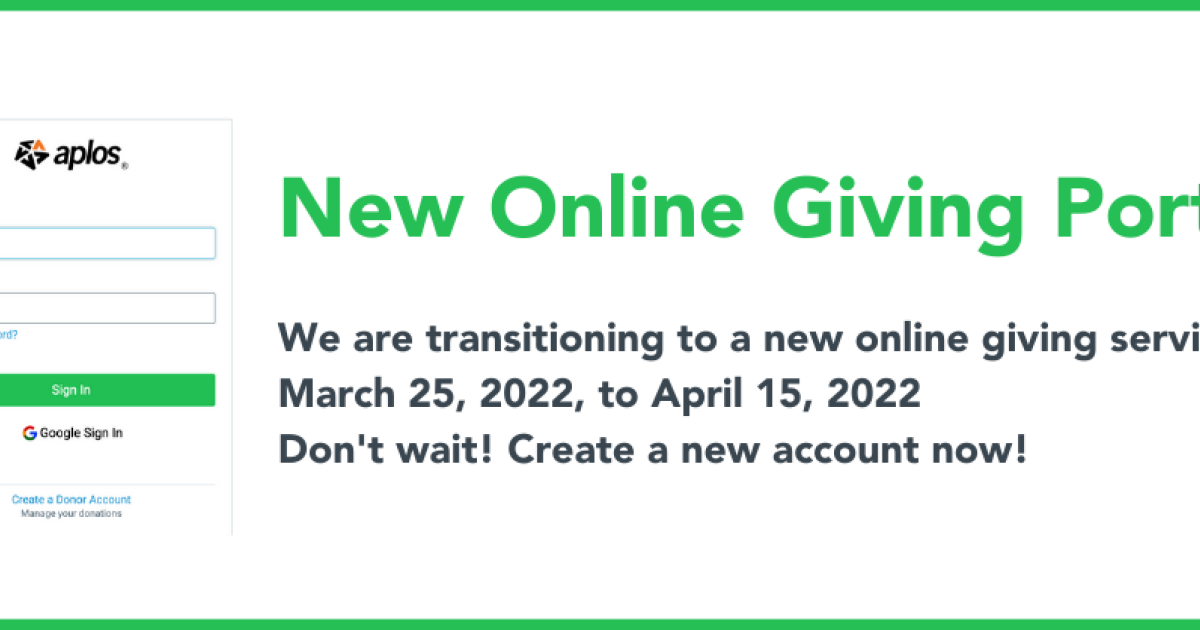 New Online Giving Portal | One Fellowship