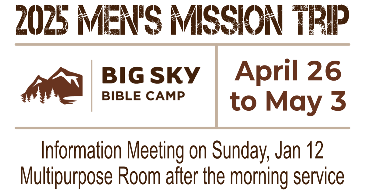 Information Meeting | Men's Mission Trip Big Sky Bible Camp | Berean ...